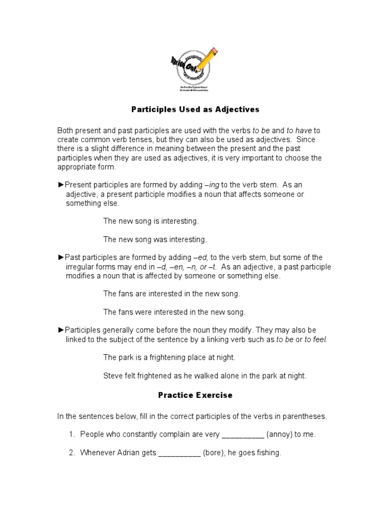 Participial Adjectives 01.pdf | Verb | Adjective