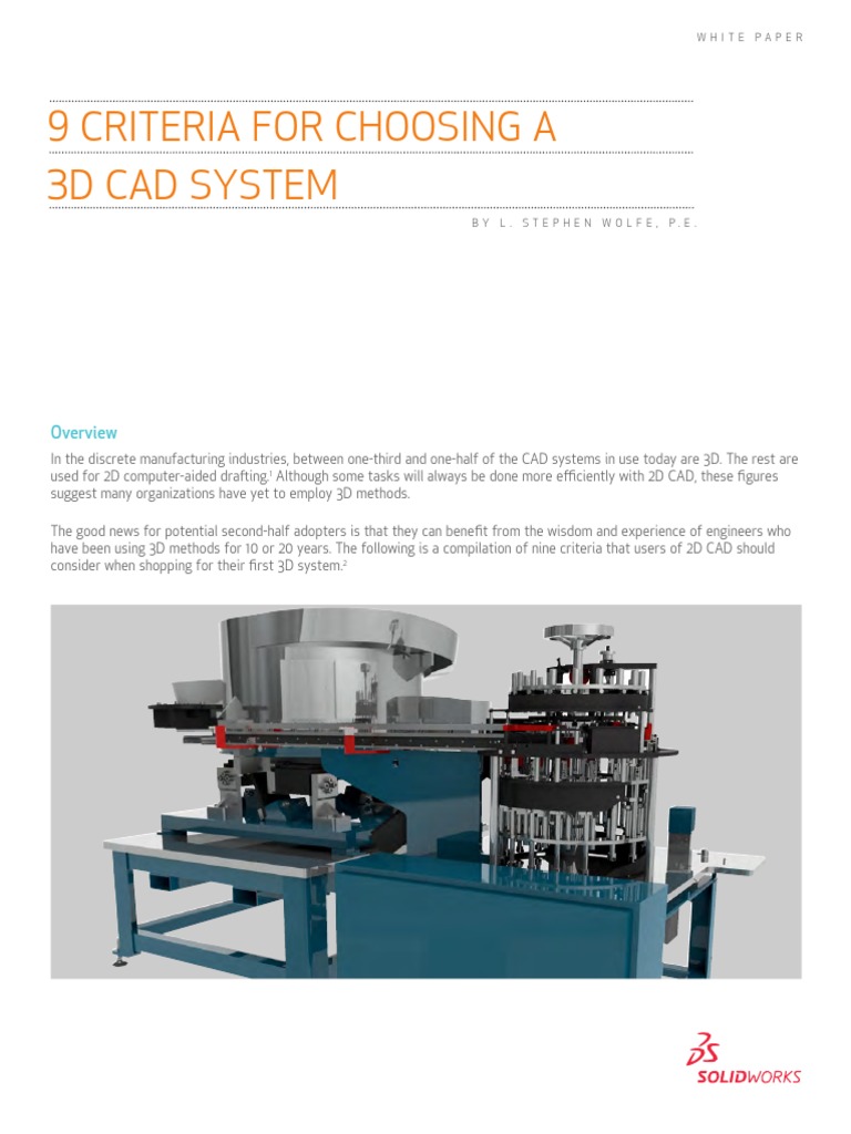 9 Criteria For Choosing A 3d Cad System | PDF | Computer Aided Design ...