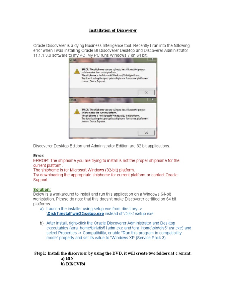 Installation of Oracle Discoverer | PDF | Computers | Technology & Engineering
