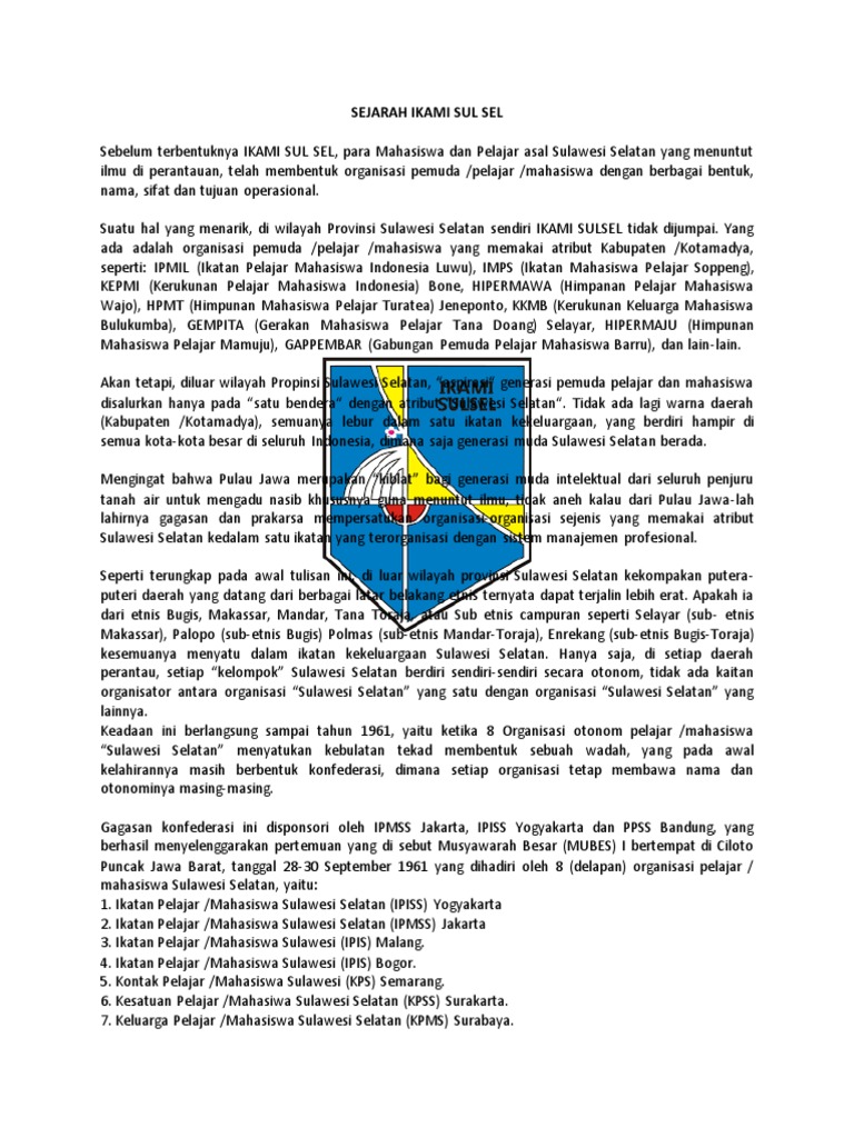Sejarah Ikami Sul Sel | PDF