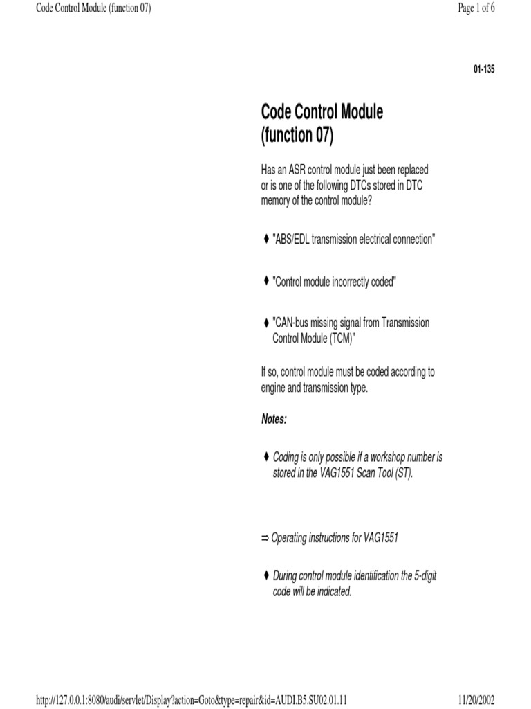 01-135 Check Control Module 07 PDF | PDF | Computing | Computing And ...