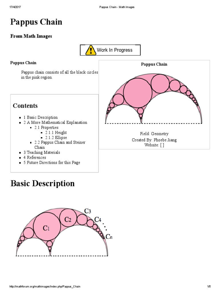 Pappus Chain | PDF | Circle | Elementary Geometry