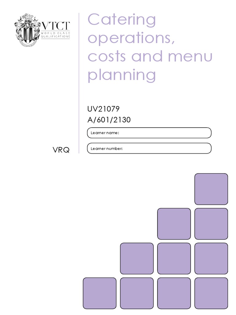 Catering Operations, Costs and Menu Planning | PDF | Menu | Chef