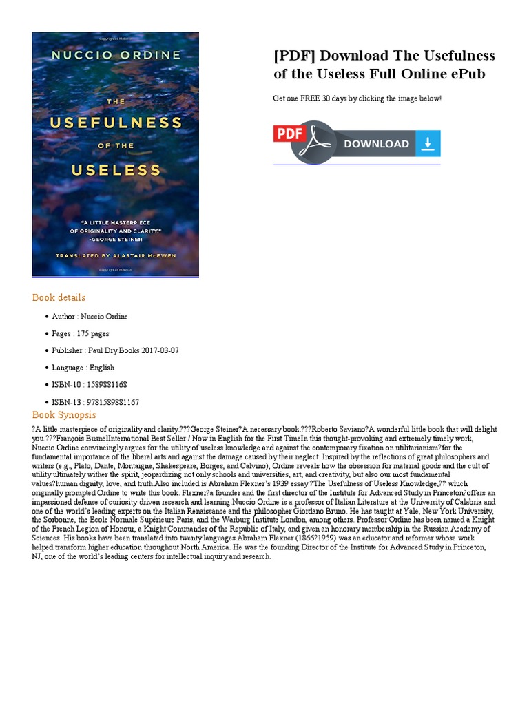 The Usefulness of The Useless | PDF | E Books | Portable Document Format