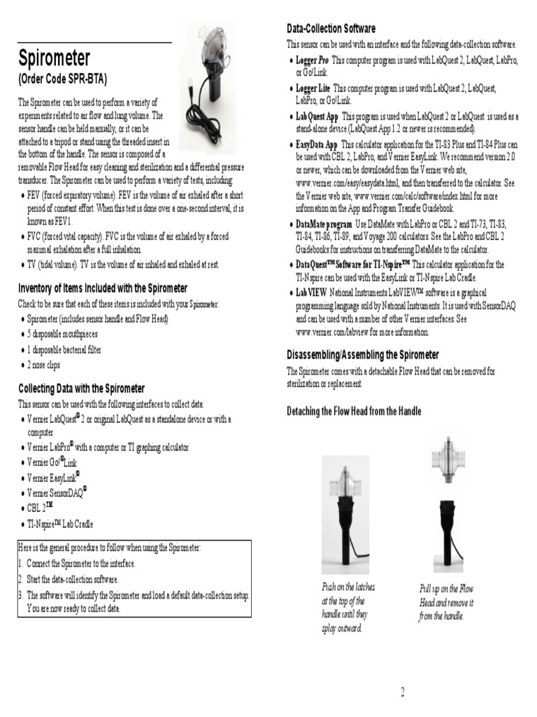 User Manual For The Spirometer | PDF | Breathing | Exhalation