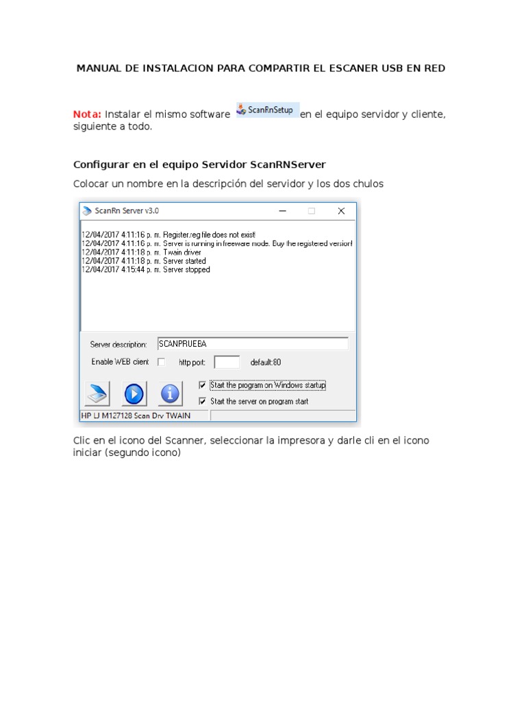 Compartir Escáner USB en Red | PDF | Juegos y actividades | Informática