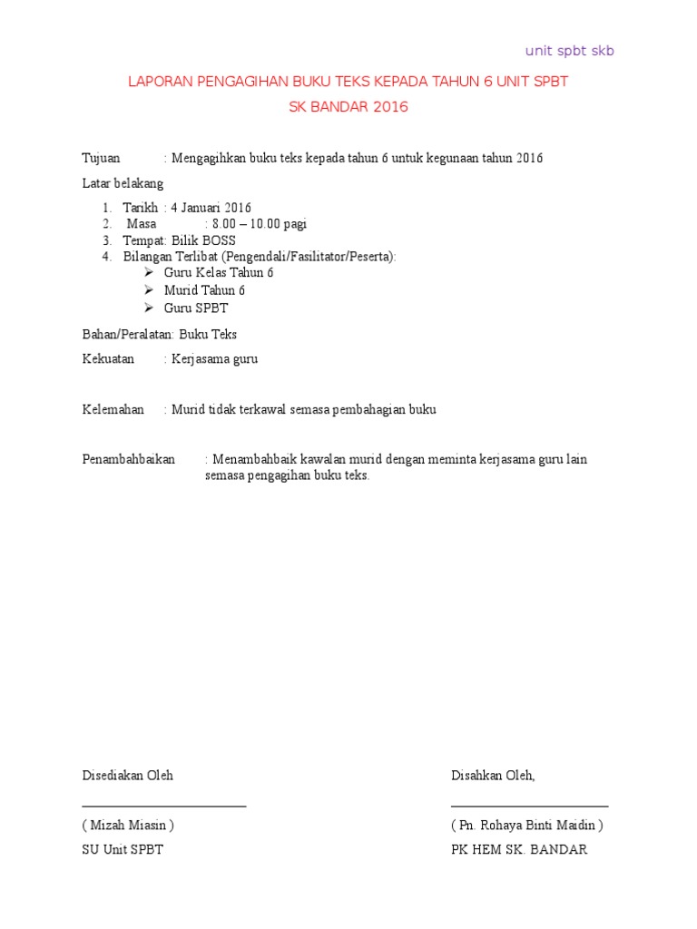 Format Laporan Ringkas | PDF