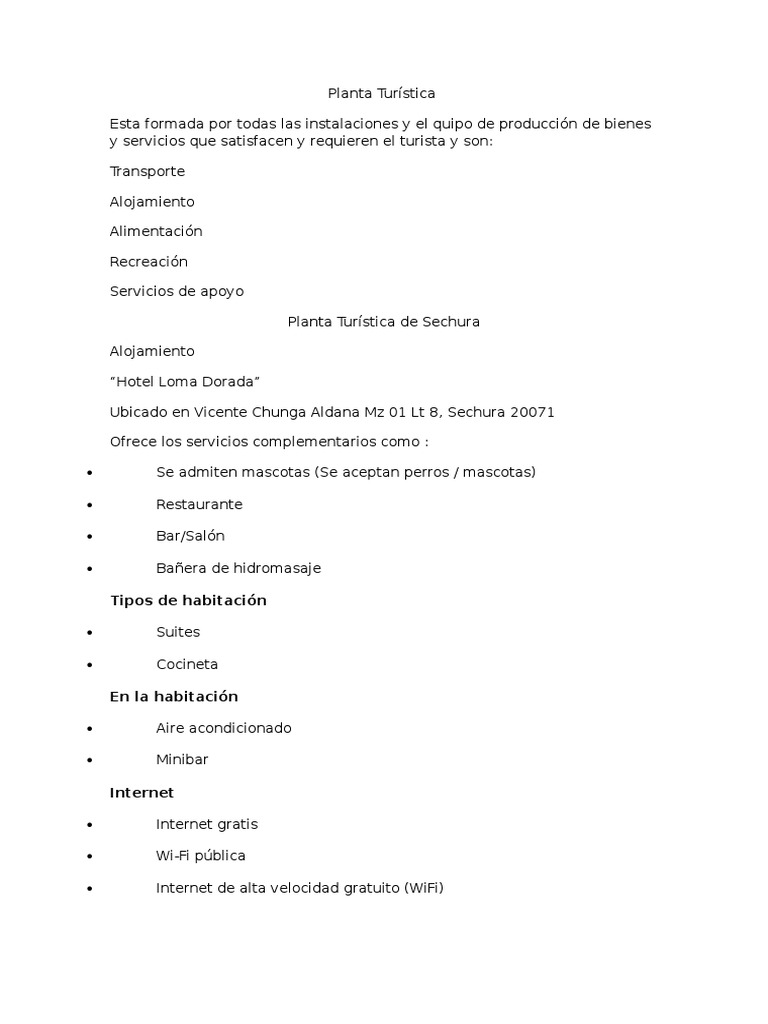 Planta Turística | PDF