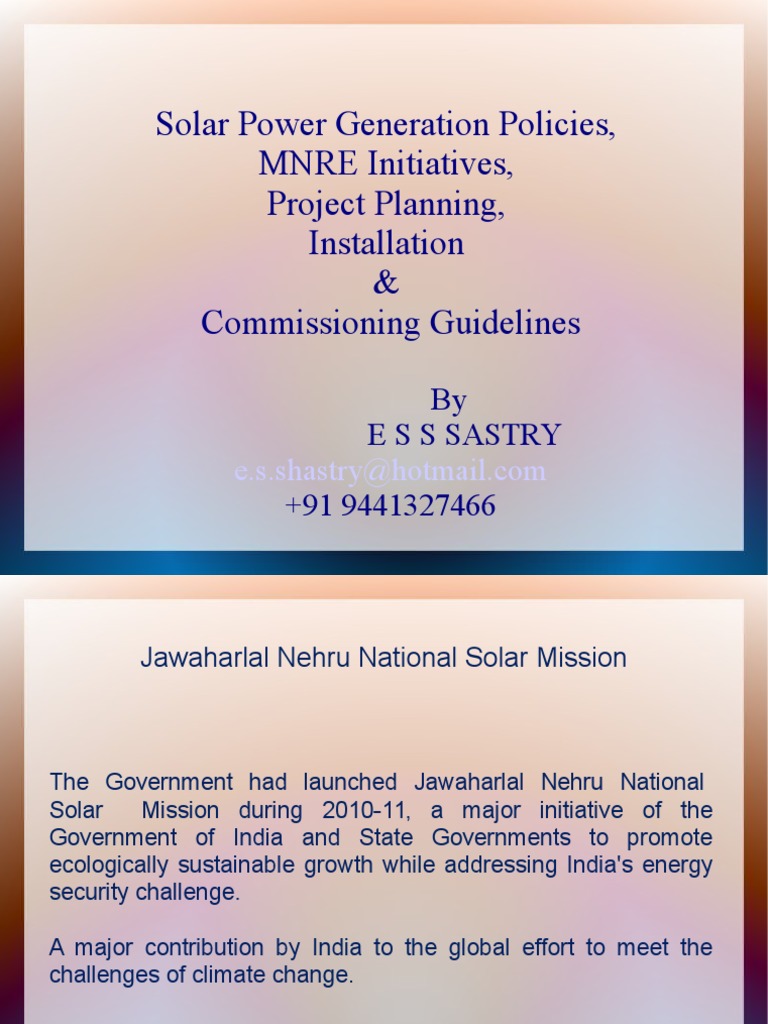 Solar PV Project Planing, Installation and Commissioning Techniques ...