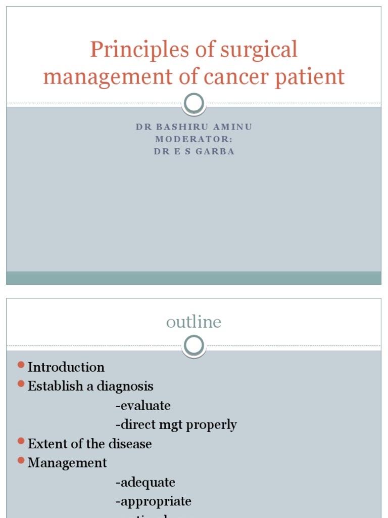 Principles of Surgical Management of Cancer Patient | PDF | Biopsy | Cancer