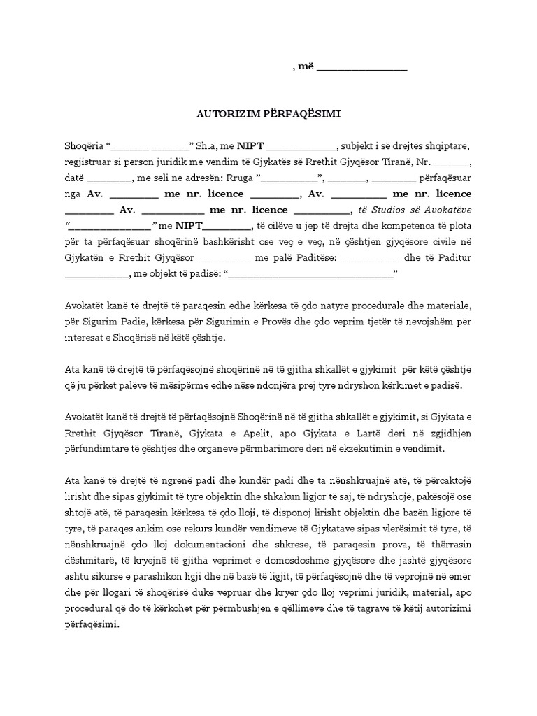 Autorizim Perfaqesimi | PDF