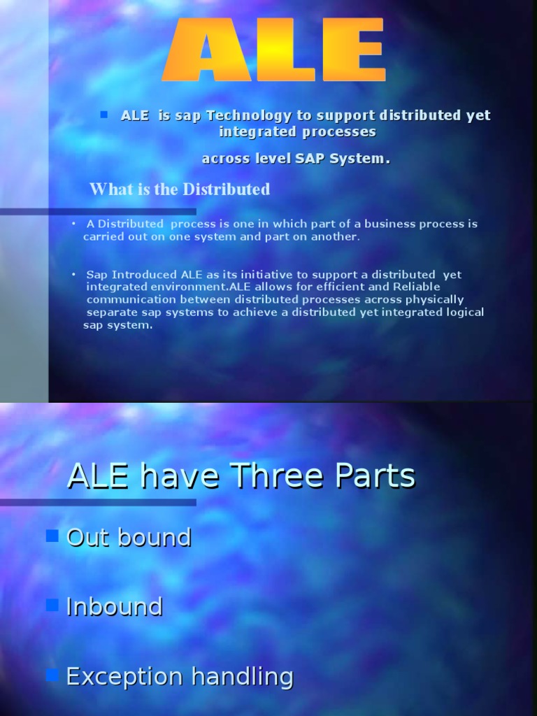 What Is The Distributed: ALE Is Sap Technology To Support Distributed ...