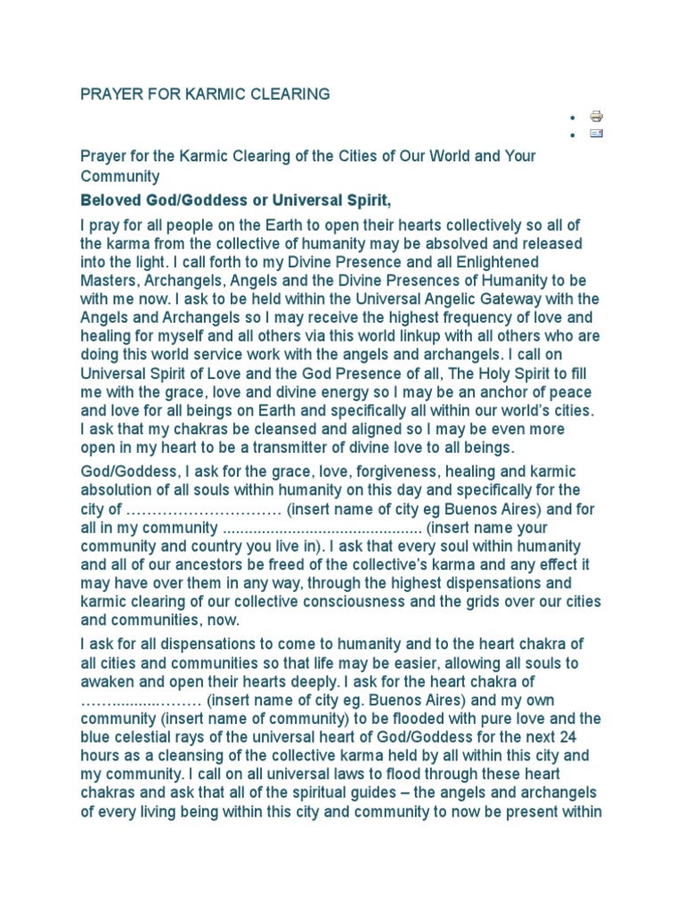 Karmic Clearing Prayer for Communities | PDF | Karma | Angel