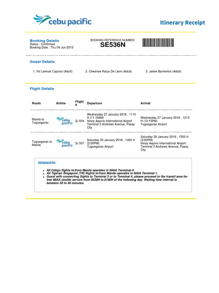 Booking confirmation for Manila to Tuguegarao flights | PDF | Baggage ...
