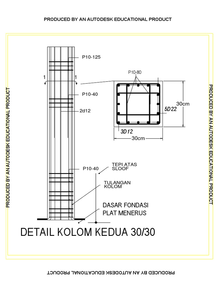 Detail Kolom 30x30 Autocad | PDF