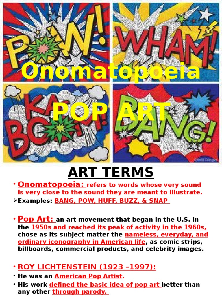 Pop Art & Onomatopoeia Guide | PDF