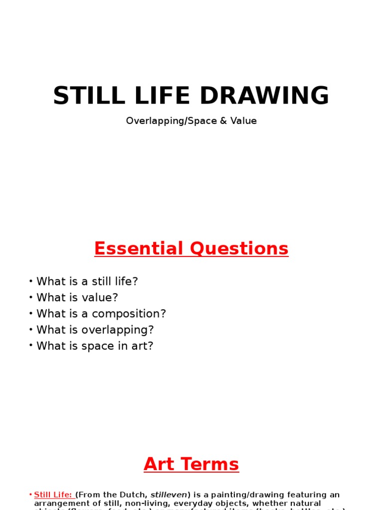 Still Life Drawing PPT 2017 | PDF