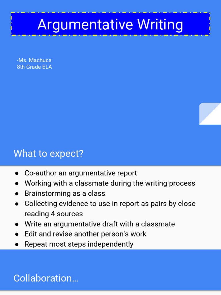 Argumentative Writing Ar Project | PDF