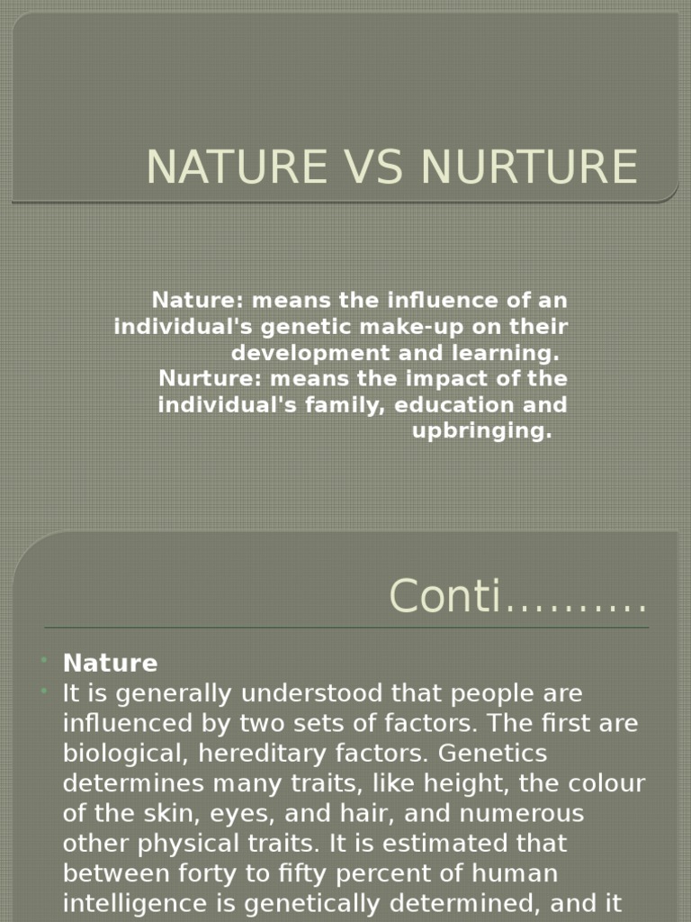 Nature Vs Nurture Debate | PDF | Nature Versus Nurture | Psychology
