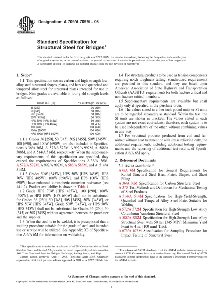 Astm A709 | PDF | Structural Steel | Heat Treating
