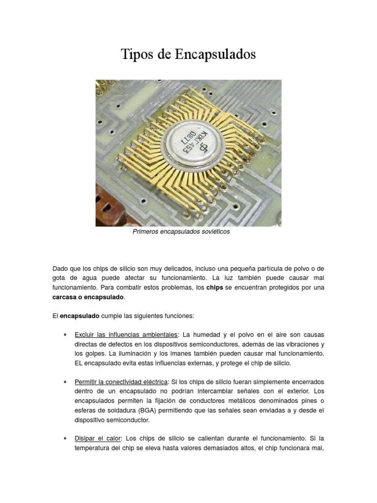 Guía de Encapsulados de Chips | PDF | Circuito integrado | Electrónica