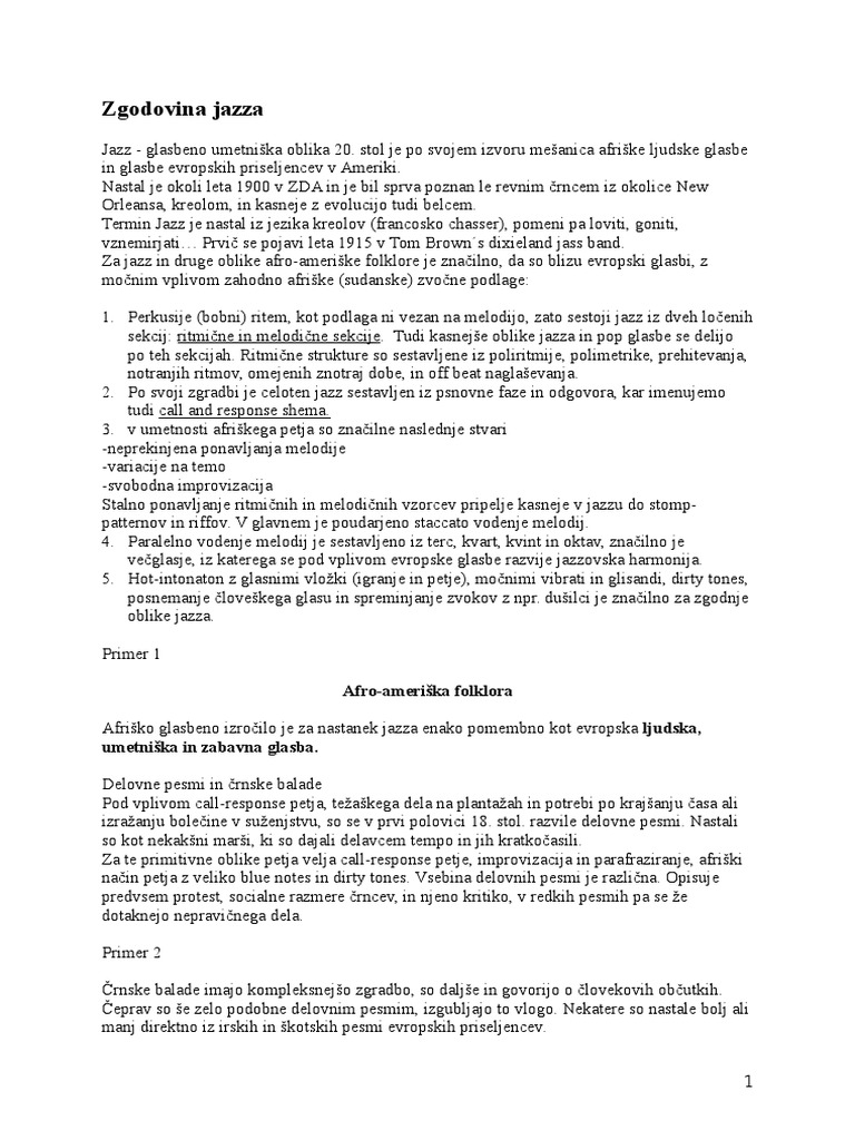 Zgodovina Jazza | PDF