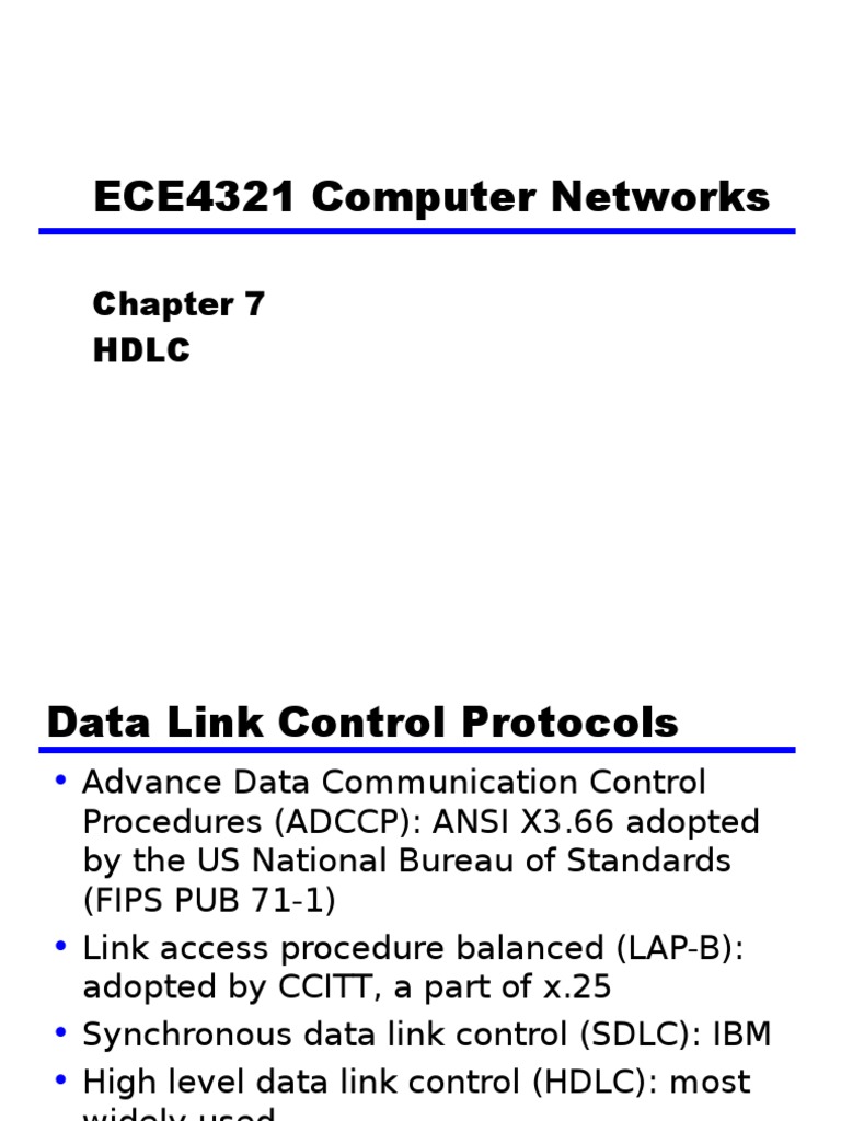 Hdlc Pdf Communications Protocols Computer Standards