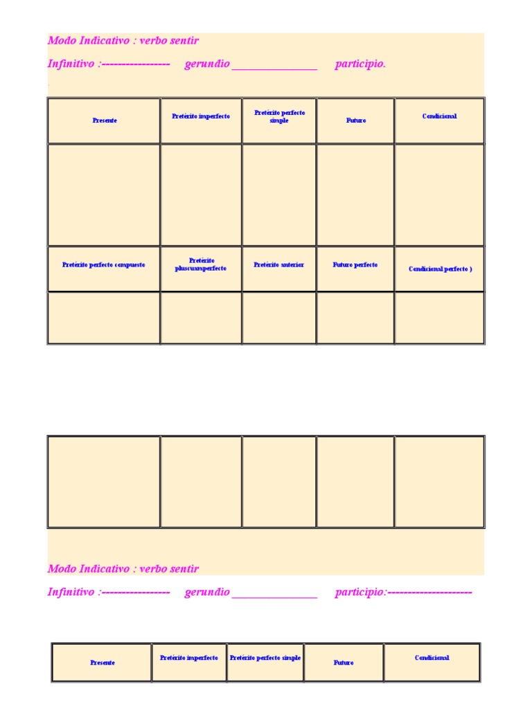 Modelo De Conjugacion De Verbos Pdf Verbo Conjugación Gramatical