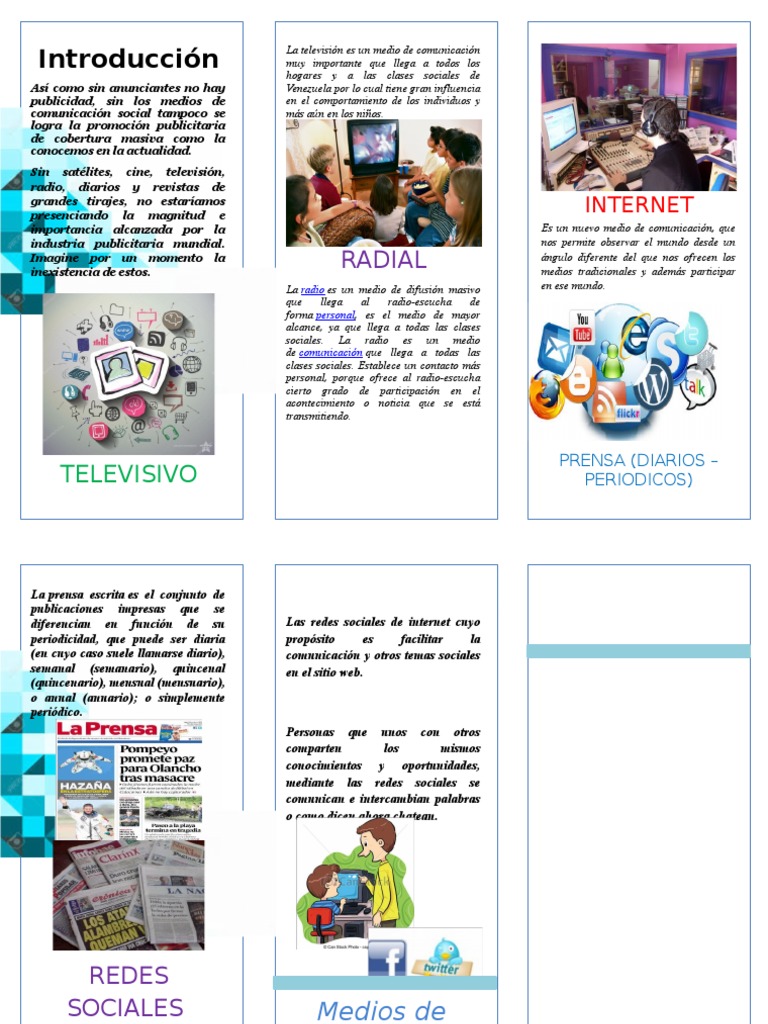 Tríptico sobre Medios de Comunicación | PDF | Medios de comunicación ...