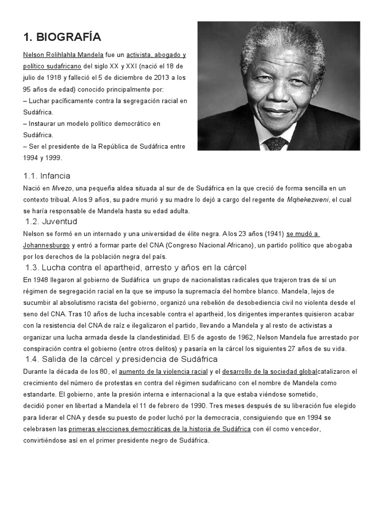 Nelson Mandela Biografia | PDF