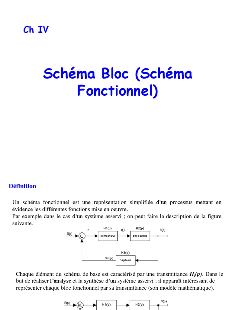 CH4 Schéma Bloc Schéma Fonctionnel PDF | PDF | Structure de contrôle ...