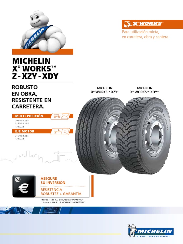 Michelin X Works Z-Xzy-Xdy Es PDF | PDF | Neumático | Vehículos