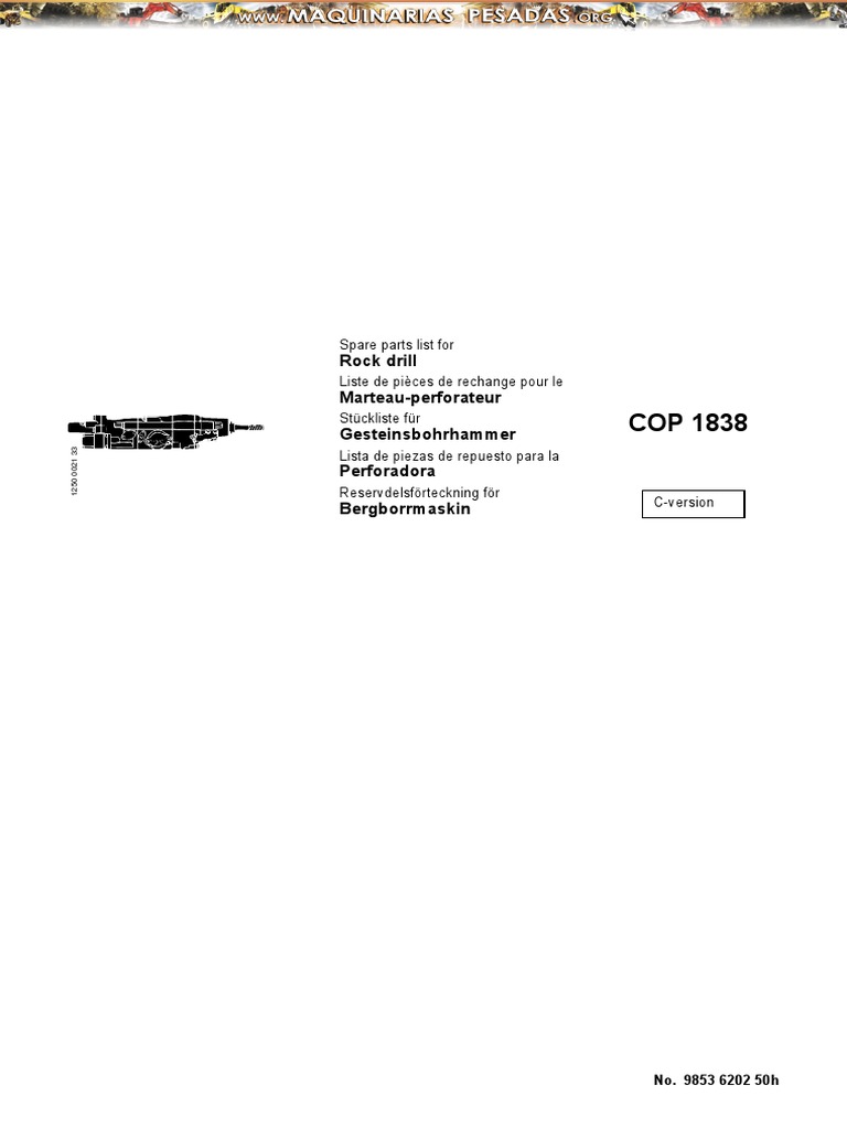 Material Lista Piezas Perforadora Cop 1838 Atlas Copco | PDF | Procesos ...