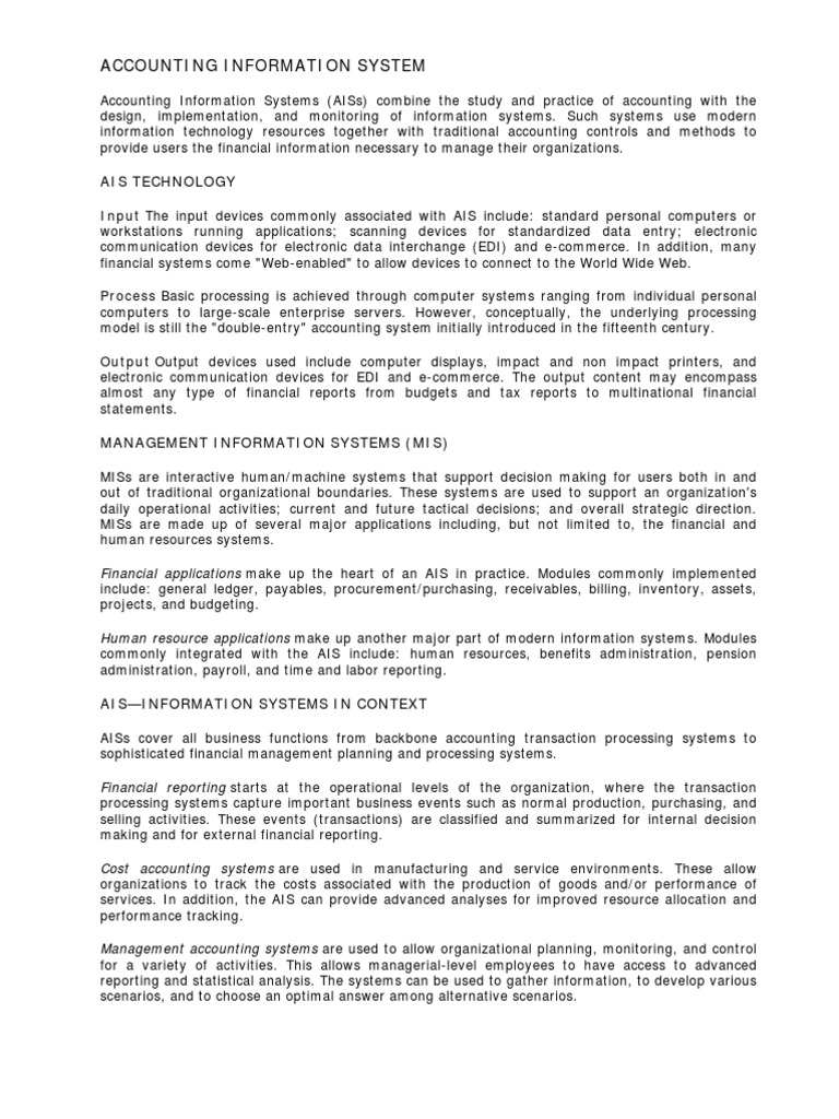 Accounting Information System | PDF | Business Process | Databases