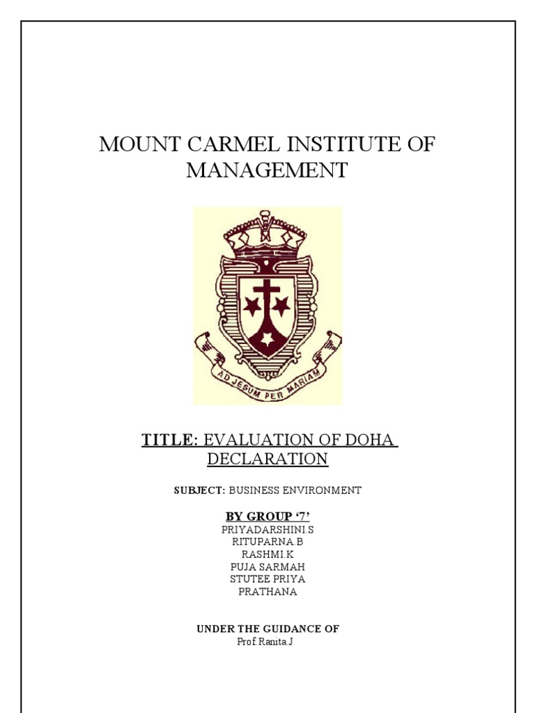 Doha Declaration | PDF | Doha Development Round | Trips Agreement