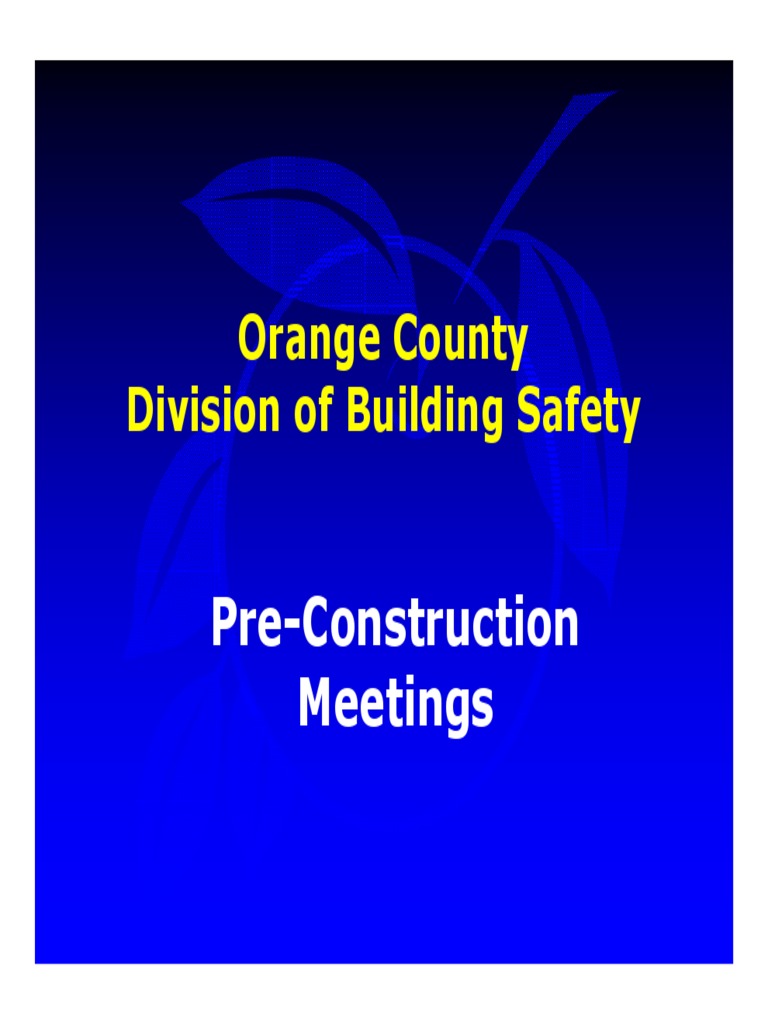 Pre Construction Meeting Info | PDF | General Contractor | Electrical ...