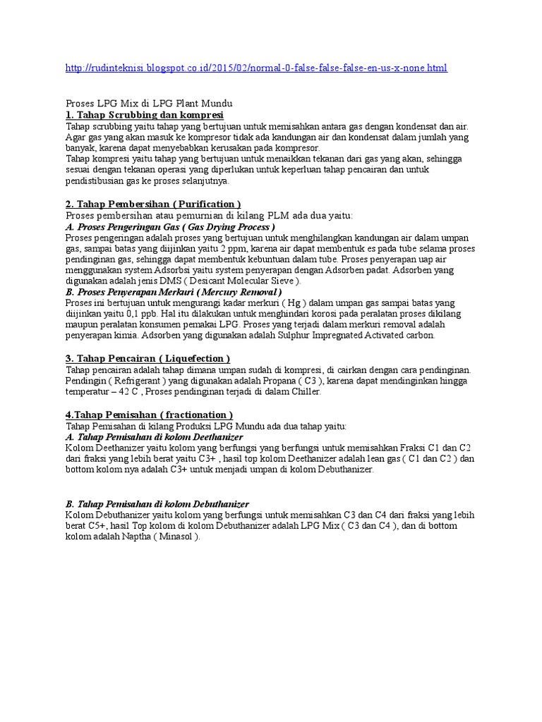 Proses LPG Mix Di LPG Plant Mundu | PDF