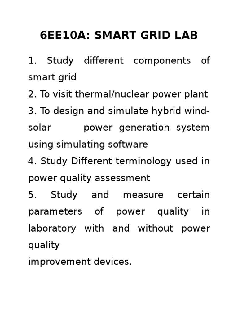 6Ee10A: Smart Grid Lab | PDF