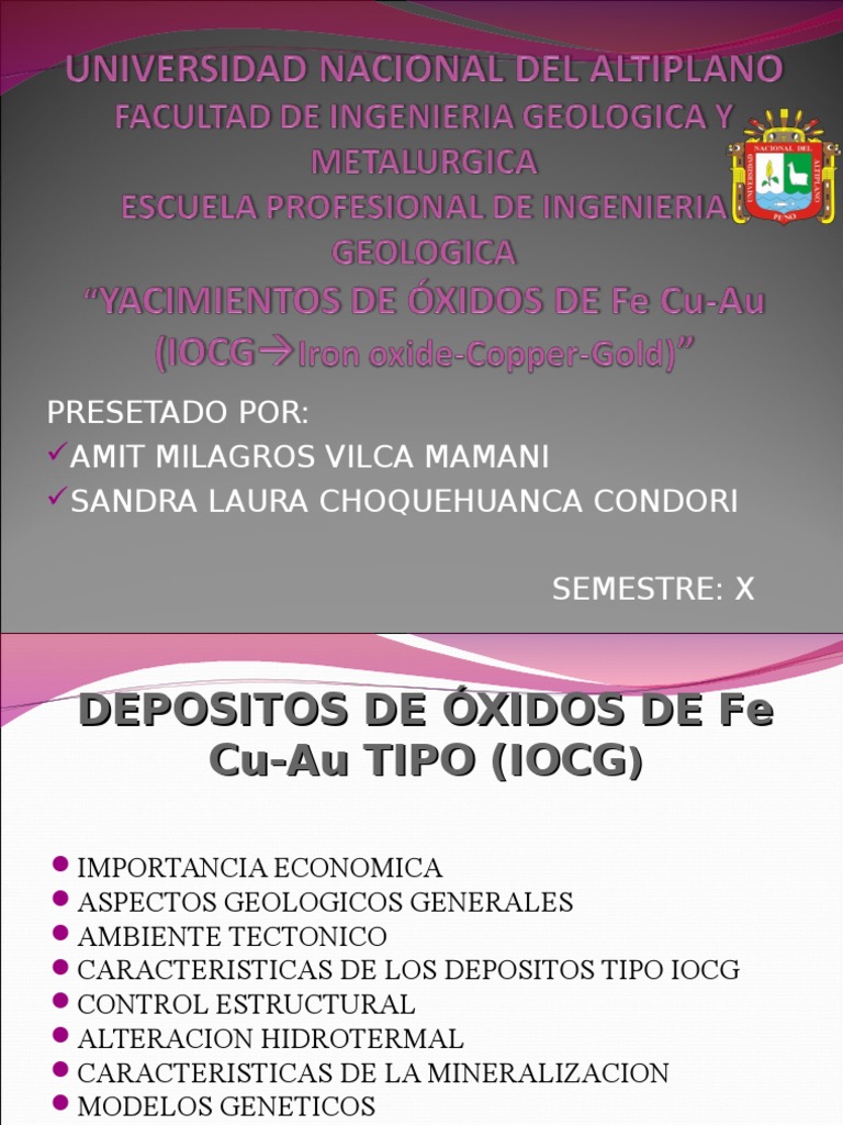 Yacimiento Tipo IOCG | PDF | Hierro | Sólidos cristalinos