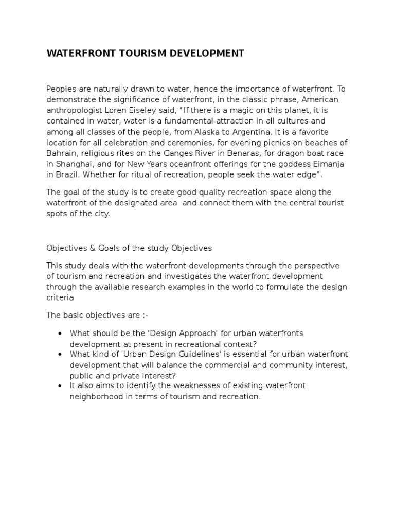 Waterfront Tourism Development