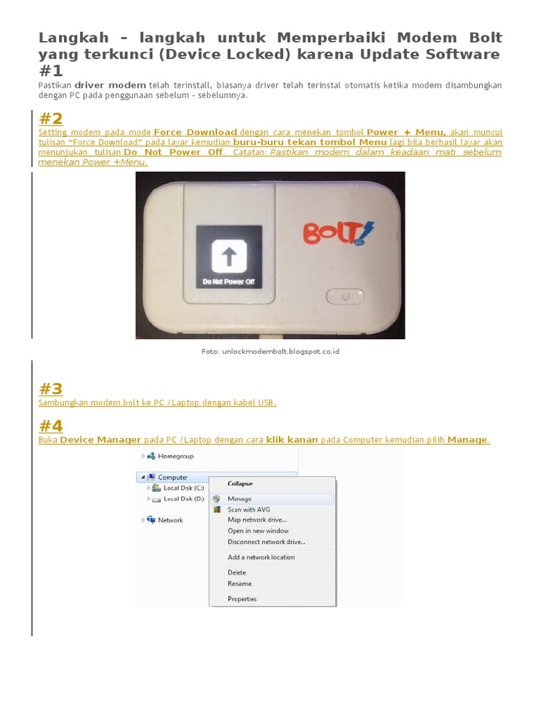 Cara Unlock Modem Bolt Terkunci | PDF | Komputer