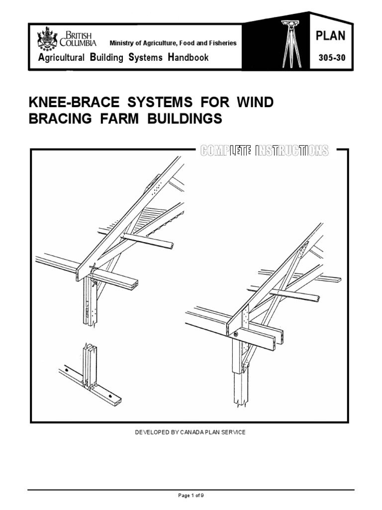 Knee-Brace Systems For Wind Bracing Farm Buildings: A B S H | PDF ...