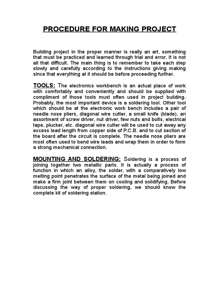 Procedure For Making Project | PDF