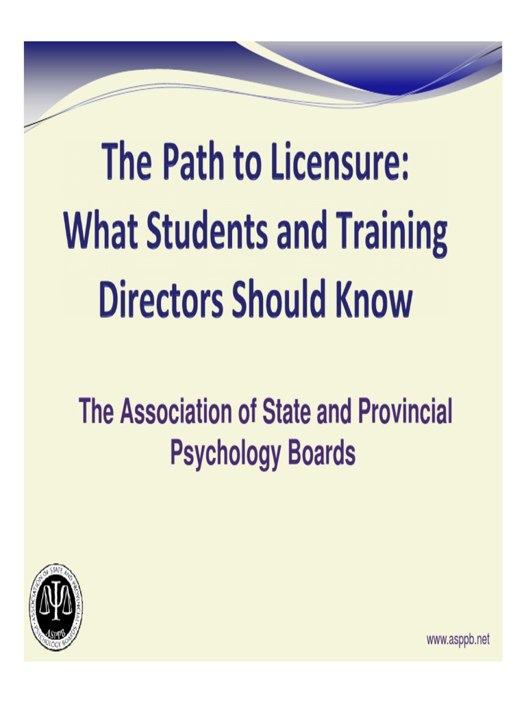 Psychology Licensure Training Guide | PDF | Licensure | Test (Assessment)