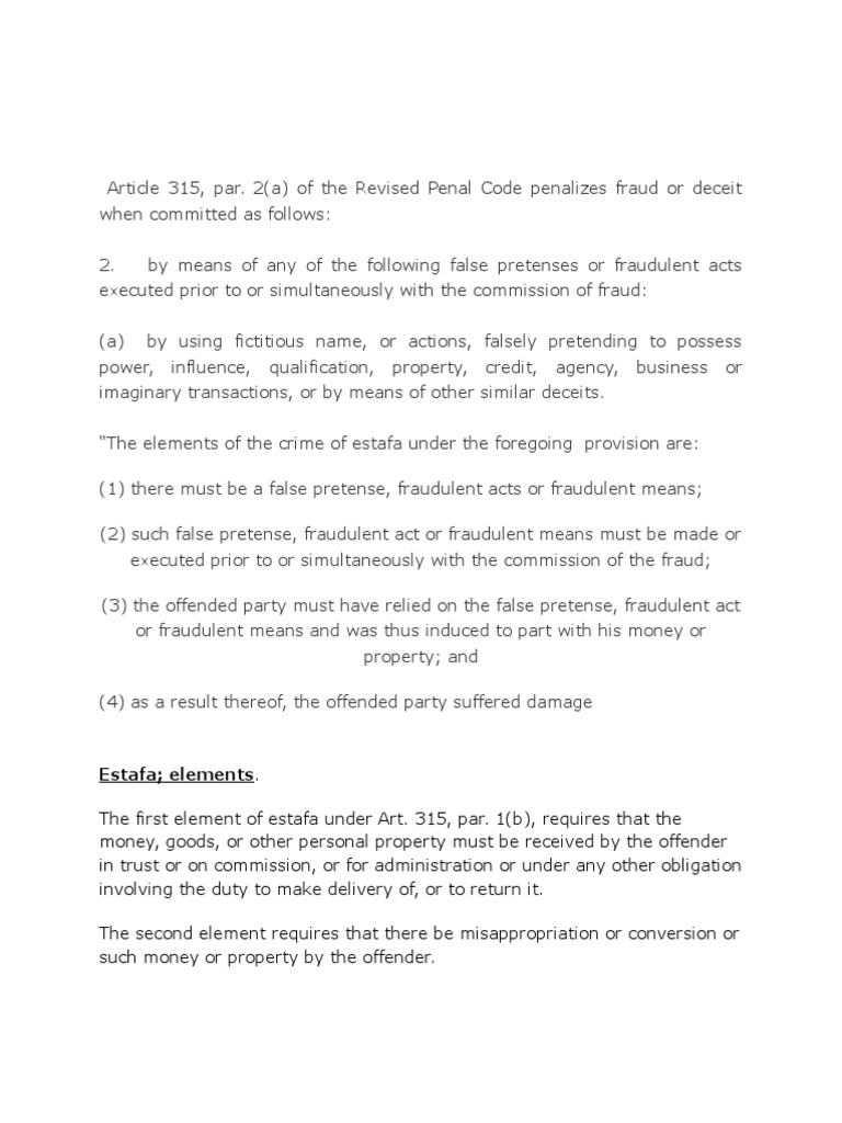 Estafa Through Falsification | PDF | Fraud | Prosecutor