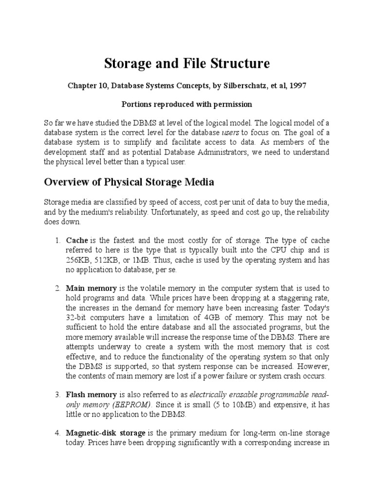 Storage and File Structure | PDF | Computer Data Storage | Disk Storage