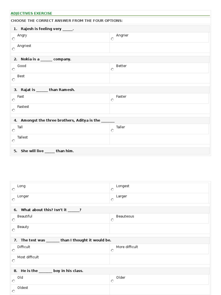 Eng Yr 5 Adjectives 1 (Frog Vle) | PDF