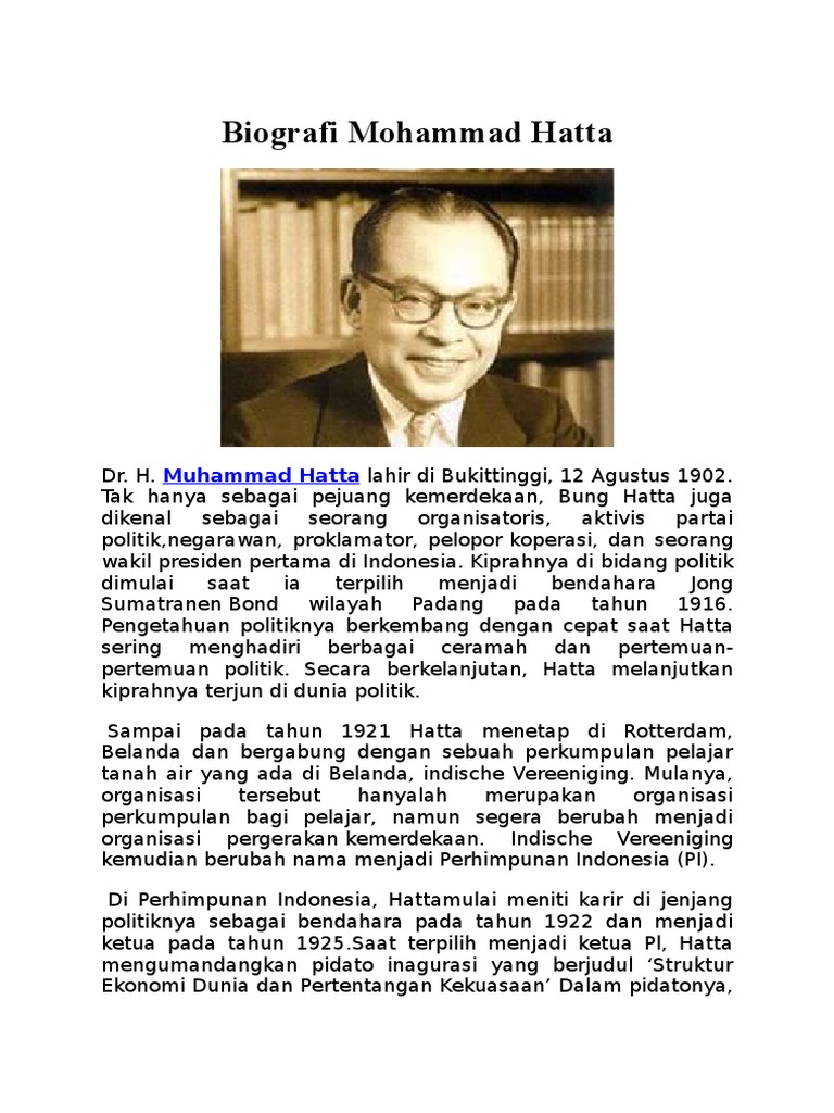Biografi Mohammad Hatta | PDF | Sejarah