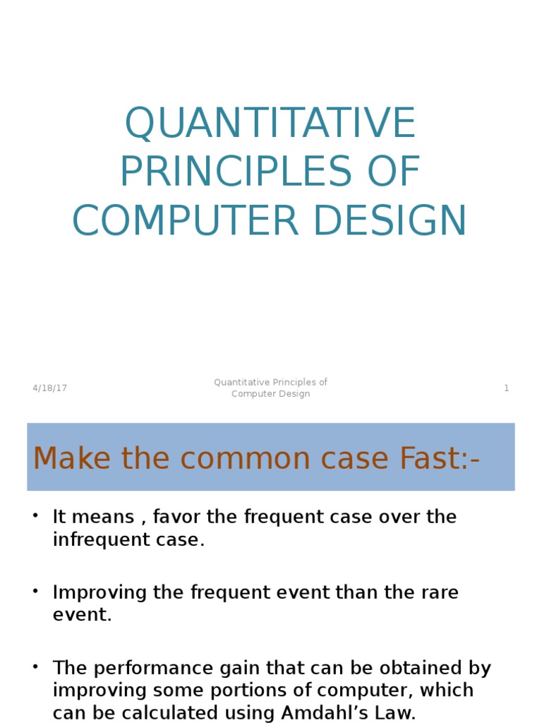 Quantitative Principles of Computer Design | PDF | Office Equipment | Digital Technology
