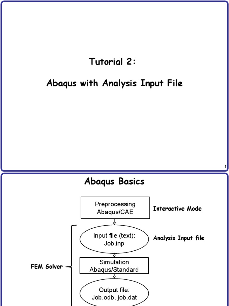 Tutorial 2: Abaqus With Analysis Input File | PDF | File Format | Graphical User Interfaces